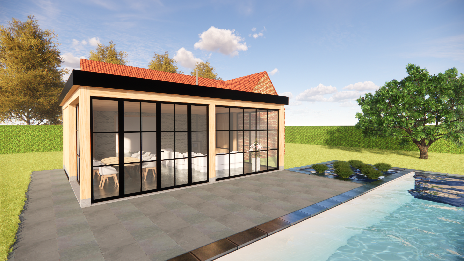 Bijgebouw in › Projecten › Meeus Houtconstructies